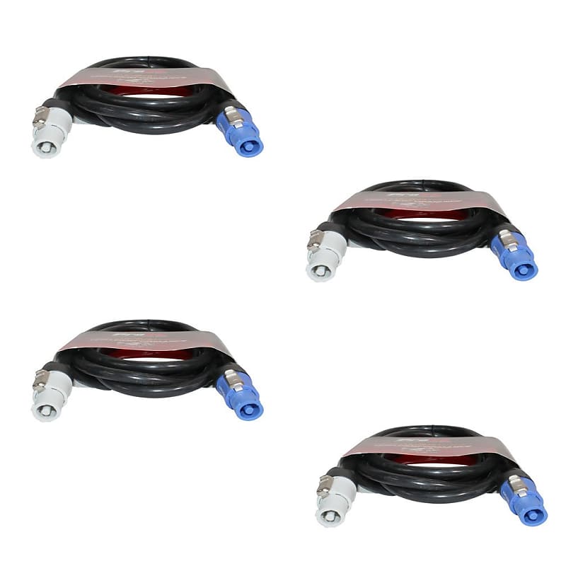 4 PowerCon Cables 12 AWG 6 ft High Performance A Blue to B | Reverb