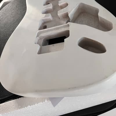 White Strat Style Solid Guitar Body with Double Locking | Reverb