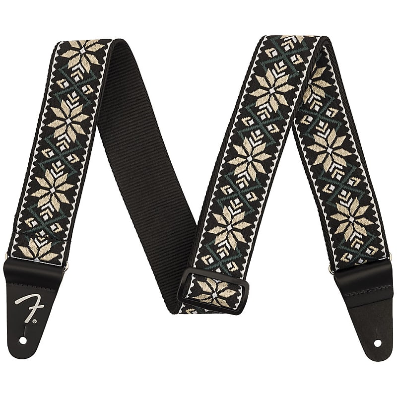 Fender Pasadena Woven Strap 2" , Yellow Snowflake | Reverb