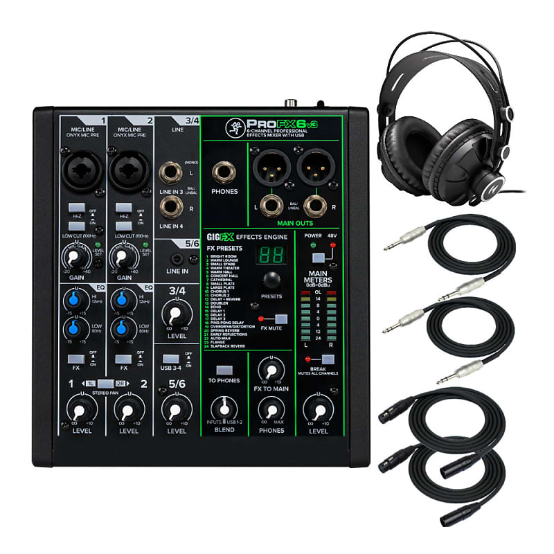 Mackie ProFX6v3 6-Channel Professional Effects Mixer with USB | Reverb