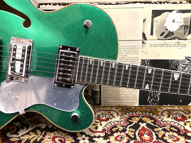 Alden AD Western Star Semi Acoustic Guitar Green Sparkle Jazz | Reverb