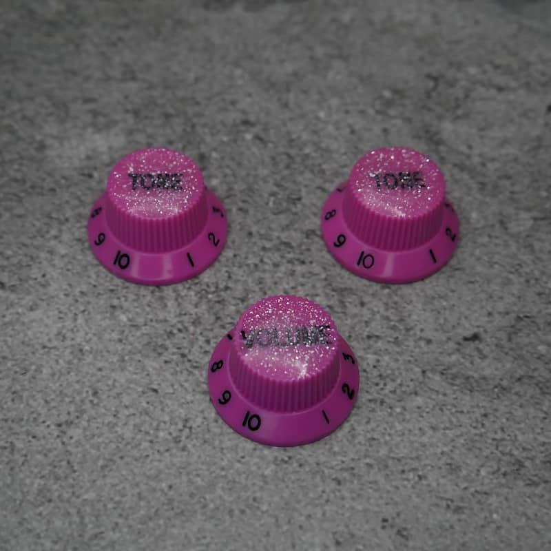 #466 Pink Glitter Top Strat Stratocaster Fender Knobs Knob | Reverb