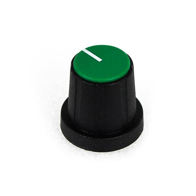 PixelGear Black D-Shaft Knob w/ Green Cap & White Indicator | Reverb