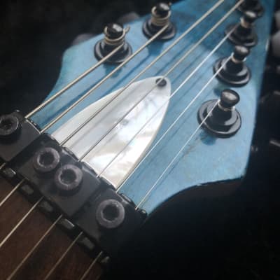 Warmoth 7 String guitar Translucent Blue | Reverb
