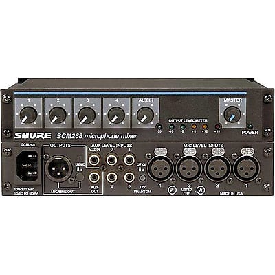 Shure SCM268 4-Channel Rack Mountable Microphone Mixer | Reverb