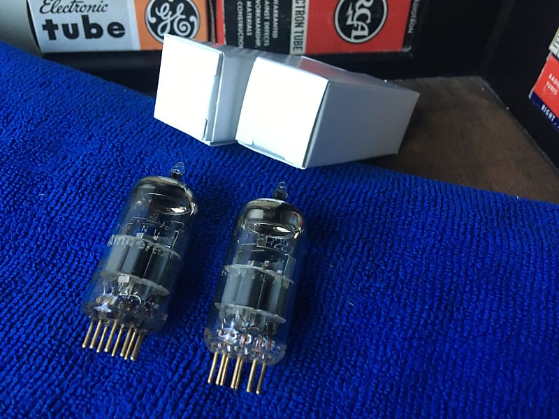 Amperex 6922 matched pair - 60s white label - tone bass | Reverb