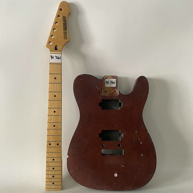 GM Tele Style Guitar Natural Maple Neck and Red Body | Reverb