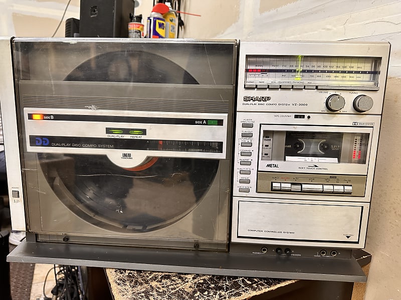 Sharp VZ-3000 Vertical Turntable Record Player Tape Deck | Reverb