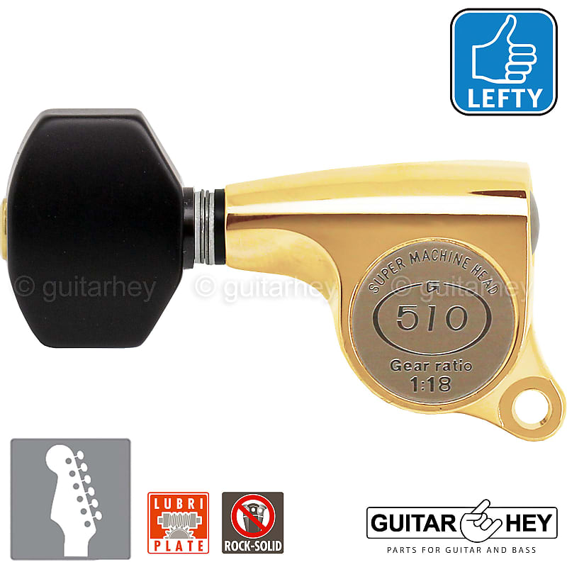 NEW Gotoh SGS510Z-B07 6 in Line LEFT-HANDED Set Mini Tuners | Reverb