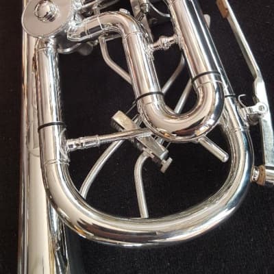 Silver Rotary Valves C Trumpet w/Upper Register Harmonic Key | Reverb