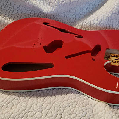 My last USA made double bound,fiesta red Thin line Tele body. | Reverb
