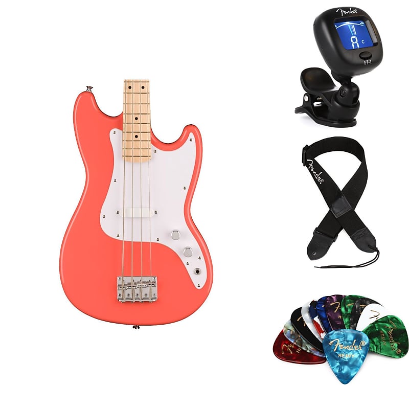 Squier Sonic Bronco Bass Essentials Bundle - Tahitian Coral | Reverb