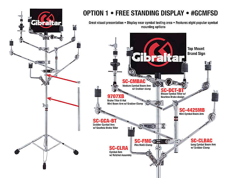 Gibraltar Cymbal Mounting Free-Standing Display Model GCMFSD | Reverb