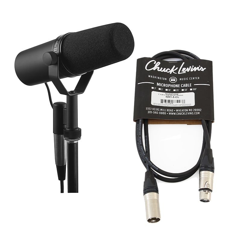 Shure SM7B Podcast Microphone and Mic Cable Bundle | Reverb