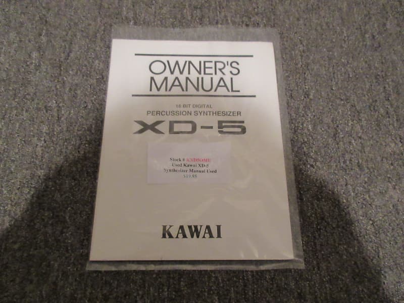 Used Kawai XD-5 Percussion Synthesizer Owner's Manual | Reverb