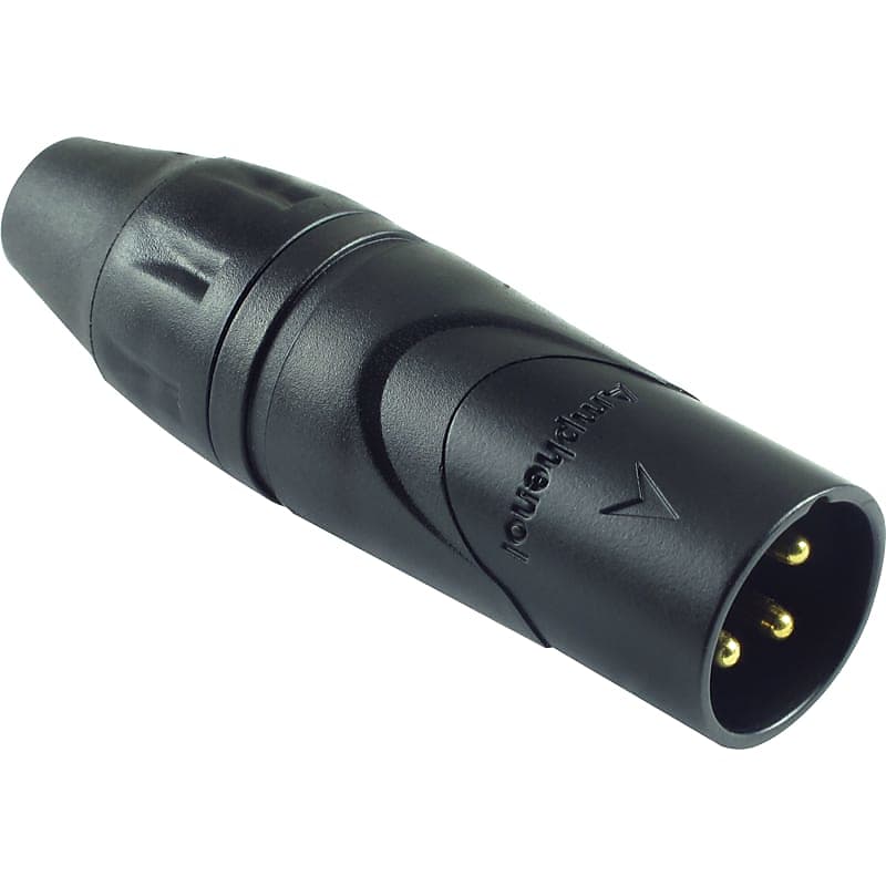 XLR Plug - Amphenol, Black, Gold-Plated | Reverb