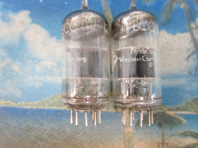 Pr Vintage Telefunken ECC81 12AT7 Preamp Tubes, 1960s, Ribbed | Reverb