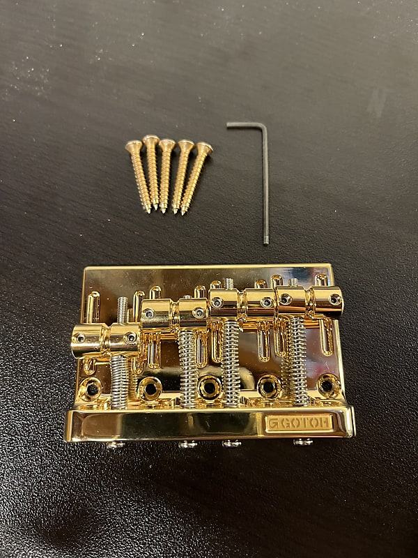Gotoh 201B-4 - Gold Bass Bridge | Reverb