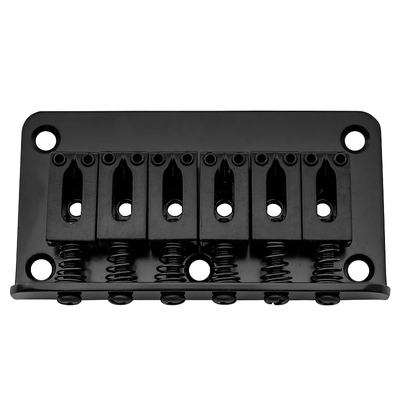 Black 52.5mm 6 String Fixed Saddle Hardtail Bridge For ST | Reverb