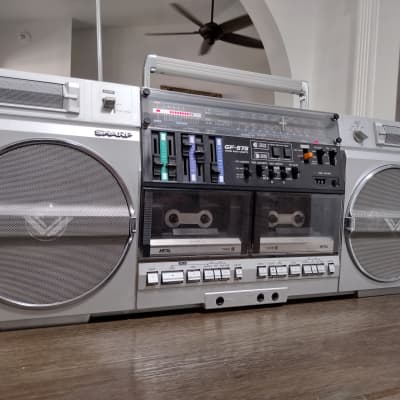Sharp sharp gf-575 big ghetto blaster boombox. dual tape | Reverb