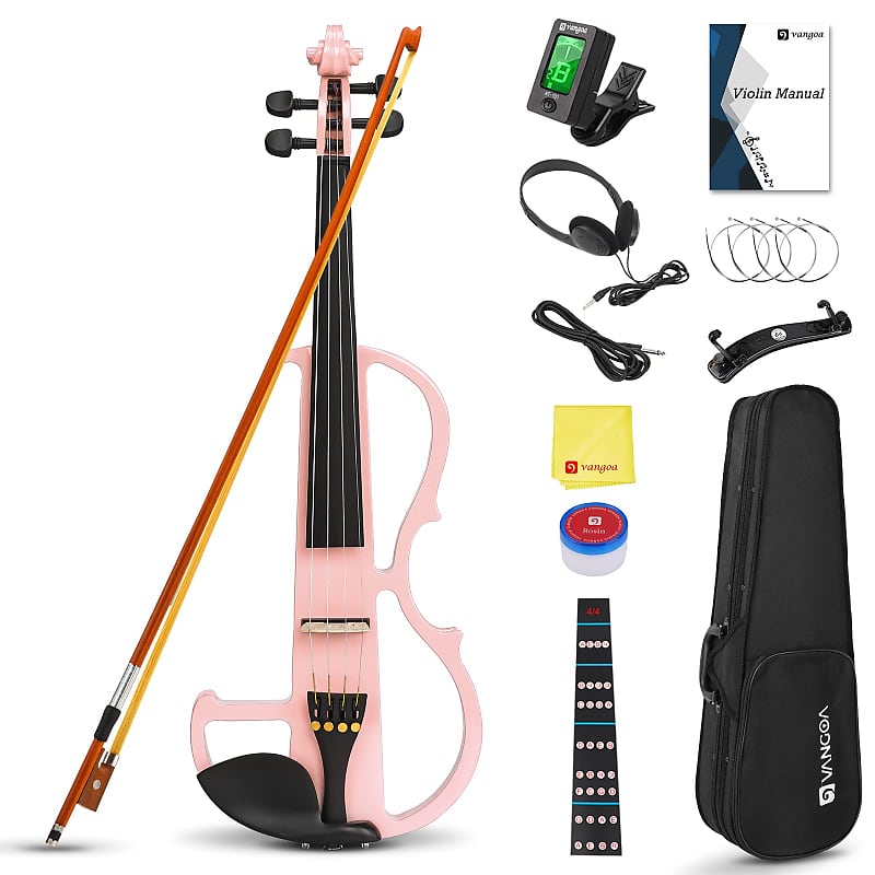 Vangoa 4/4 Electric Silent Violin Solid Wood Full Size Fiddle | Reverb