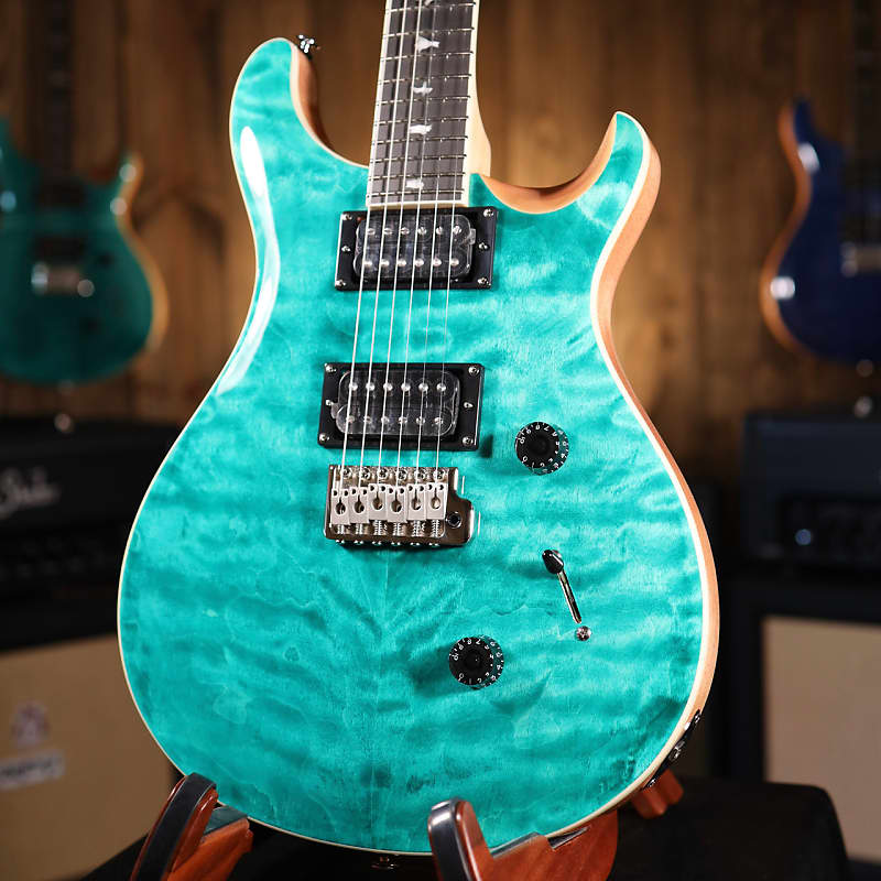 PRS SE Custom 24 Quilt - Turquoise 4488 | Reverb