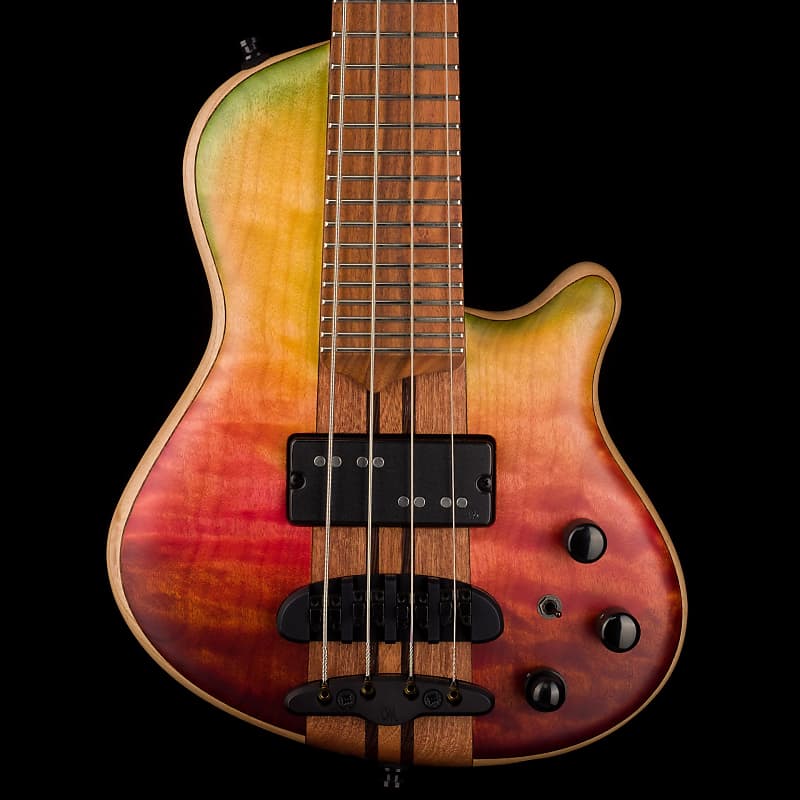 Mayones Cali4 Flame 3A Maple Top Custom Color Trans Rainbow | Reverb