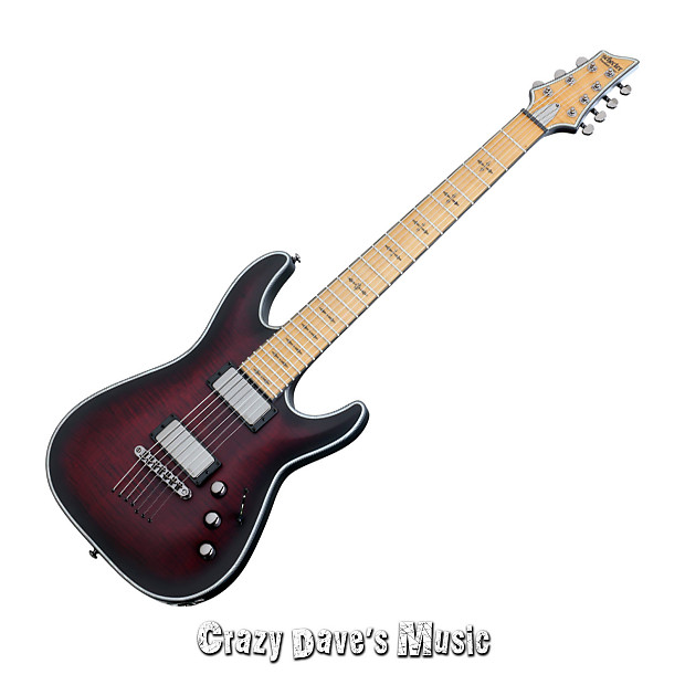 Schecter Hellraiser Extreme C-7 M Crimson Red Burst Satin 7 | Reverb