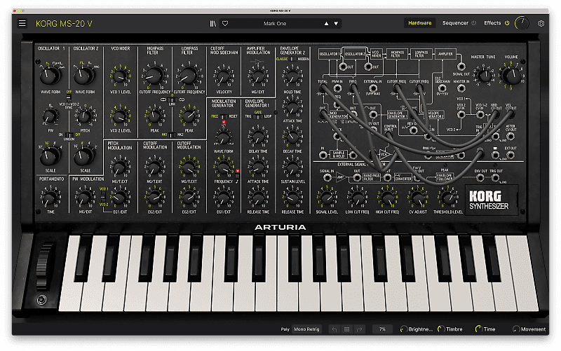 Arturia Korg MS-20 V Analog Synthesizer Virtual Instrument | Reverb