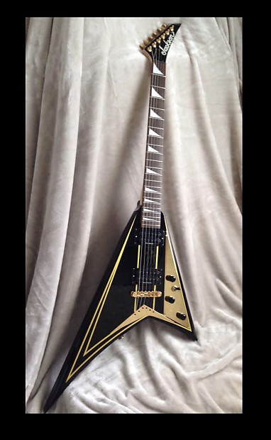 Jackson RR3 Rhoads Special V Black w/Gold Pinstripes | Reverb