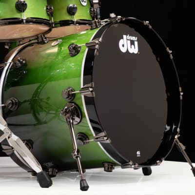 DW Collector's 6pc Kit - Lime Green to Candy Black Fade | Reverb