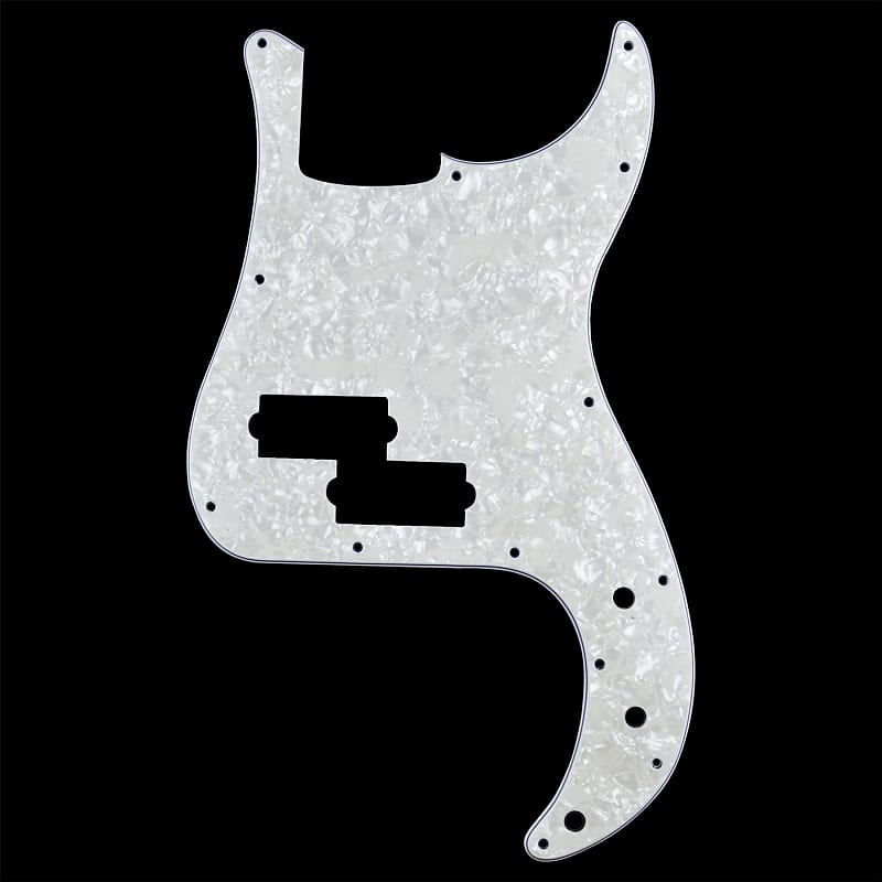 Precision Bass Compatible Scratchplate - White Pearl 3-ply | Reverb