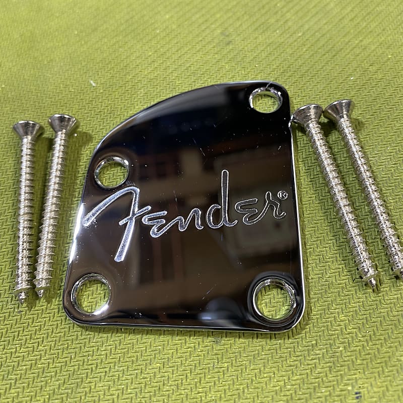 Fender Contoured Neck Plate w/Screws for Stratocaster Strat | Reverb