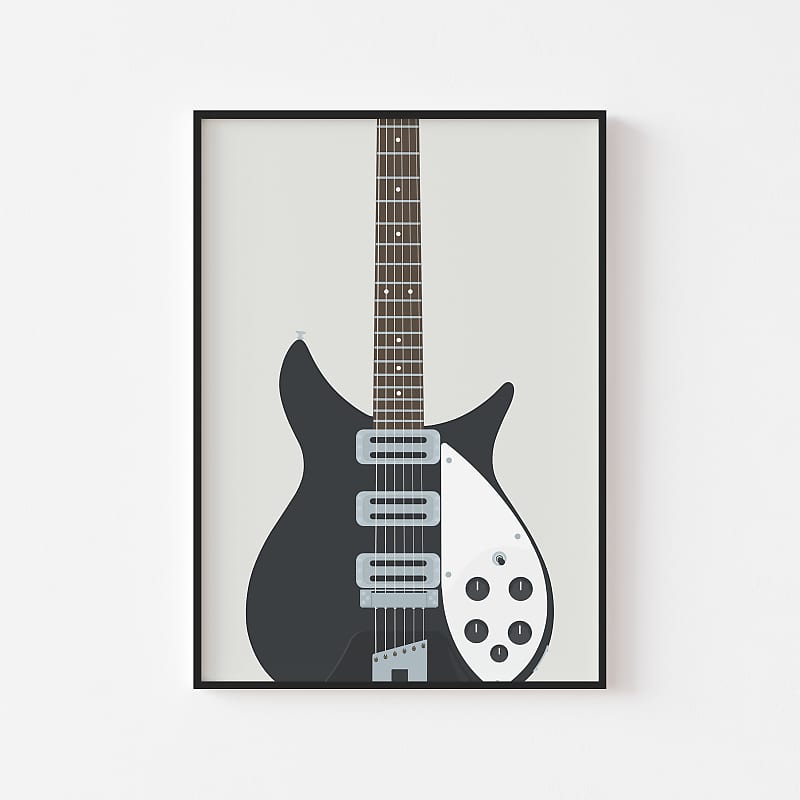 Rickenbacker Guitar Print - Electric Guitar, Guitarist | Reverb UK