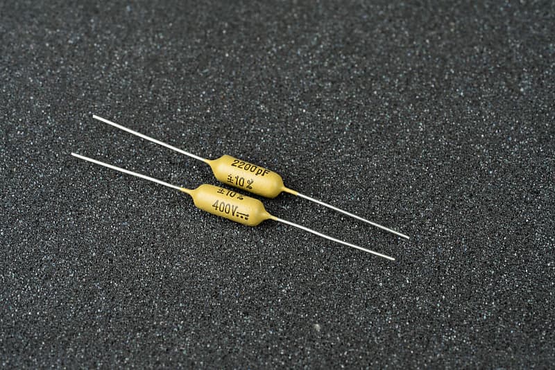Mullard NOS Mustard Capacitors 0.0022uf 400V 2PCS. | Reverb
