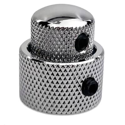 Stacked Concentric Knob For Guitar & Bass - CHROME/BLACK | Reverb