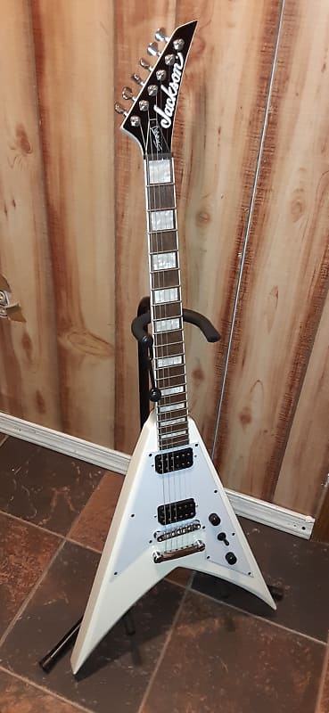 Jackson Scott Ian Signature Flying V White 6 String Electric | Reverb