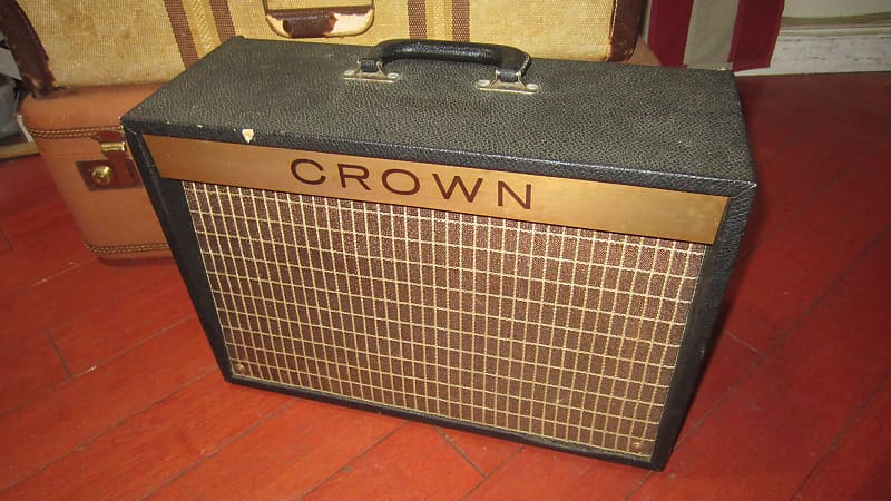 ~1965 CROWN Small Combo Tube Amp Brown | Reverb
