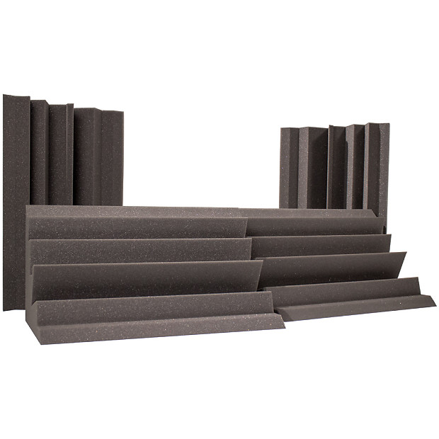 4 Pack of Charcoal Acoustic Foam Corner Bass Traps - Sound | Reverb