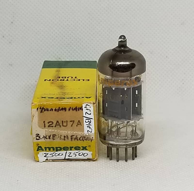 Mullard Made For Amperex Orange Globe 12AU7A Gray Plate | Reverb
