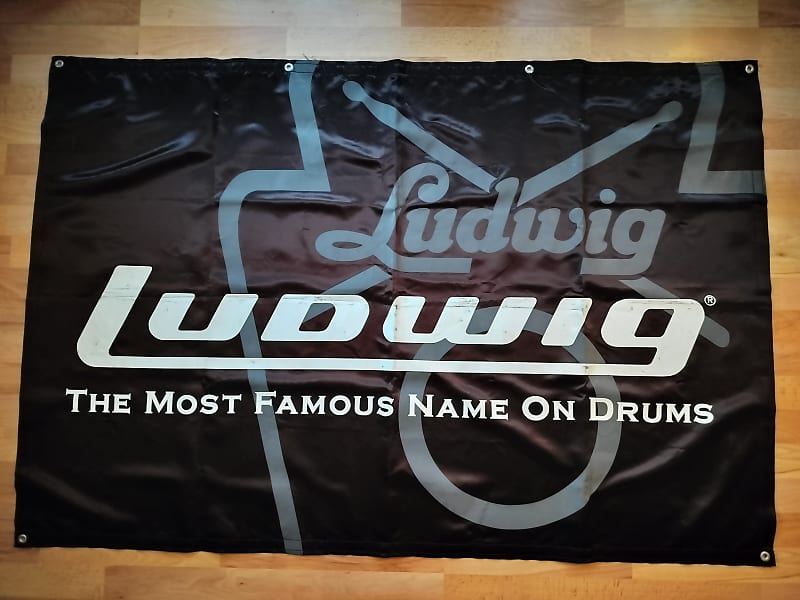 Ludwig "The Most Famous Name On Drums" Banner 1990s-2000s - | Reverb