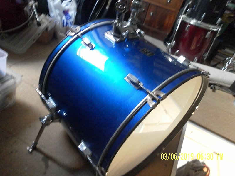 Performance Percussion bass drum.. Full size Metallic Blue | Reverb