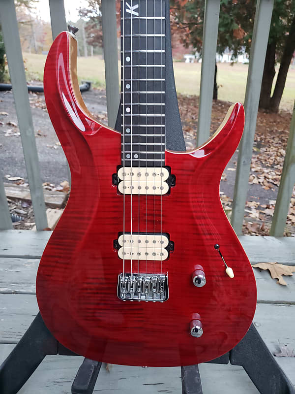 2020 Kiesel Cresent 6 Red Maple Flame Top with OHSC | Reverb