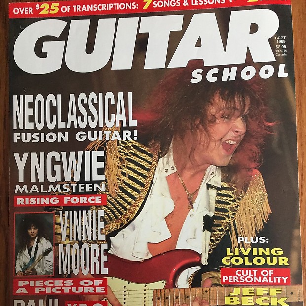 Guitar School Magazine September 1989 Yngwie Malmsteen is on | Reverb