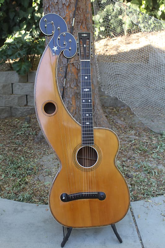 Dyer style 7 harp guitar 1920s | Reverb