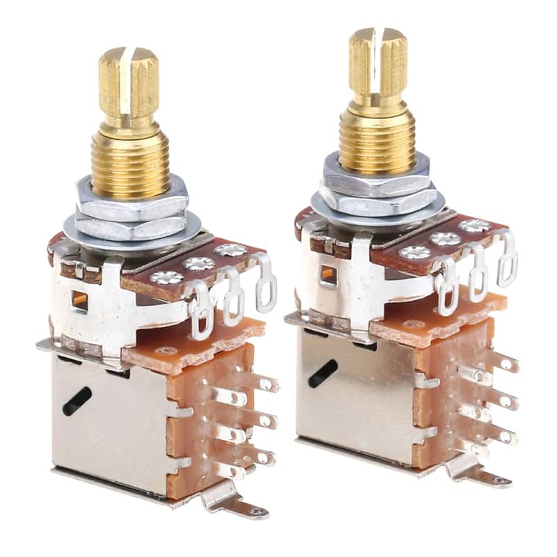 Musiclily Pro Brass Full Metric Sized Push/Pull Guitar Pots | Reverb