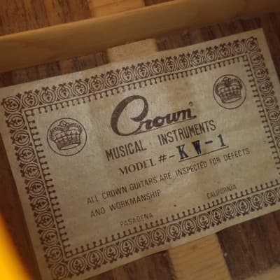 Crown Vintage Acoustic guitar Circa Early 70,s Natural | Reverb