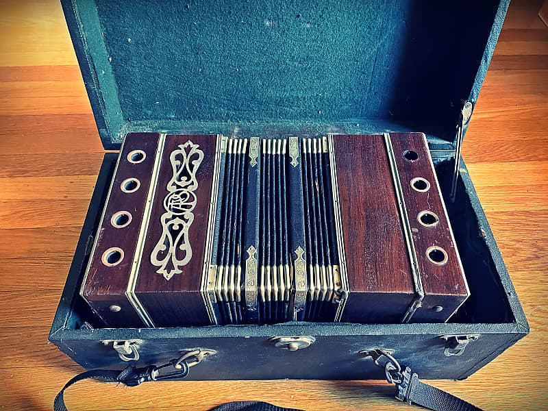 Vintage German Concertina 22/16 - Dark Brown [for repair] | Reverb