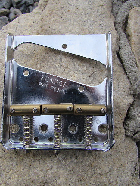 Fender Vintage Telcaseter 3 point bridge With Brass | Reverb