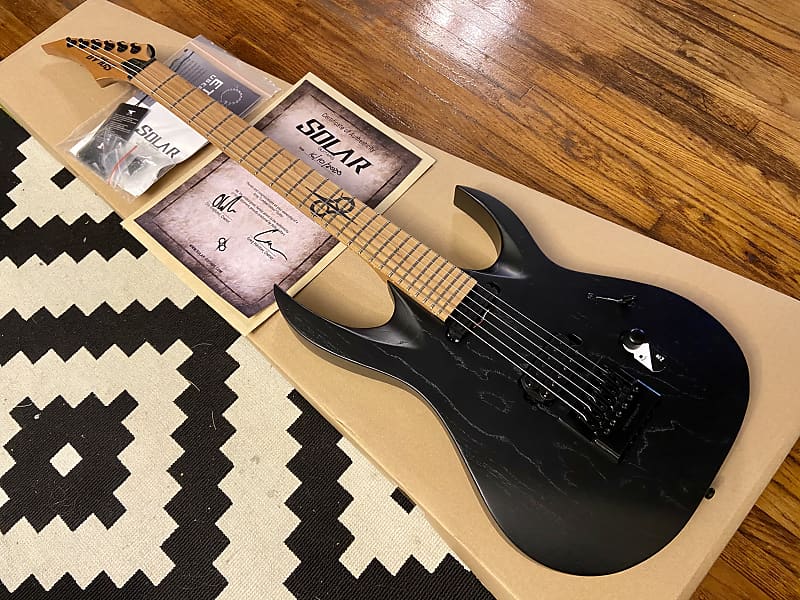 Solar AB1.6BOP Artist LTD Black Open Pore - Evertune Bridge - | Reverb